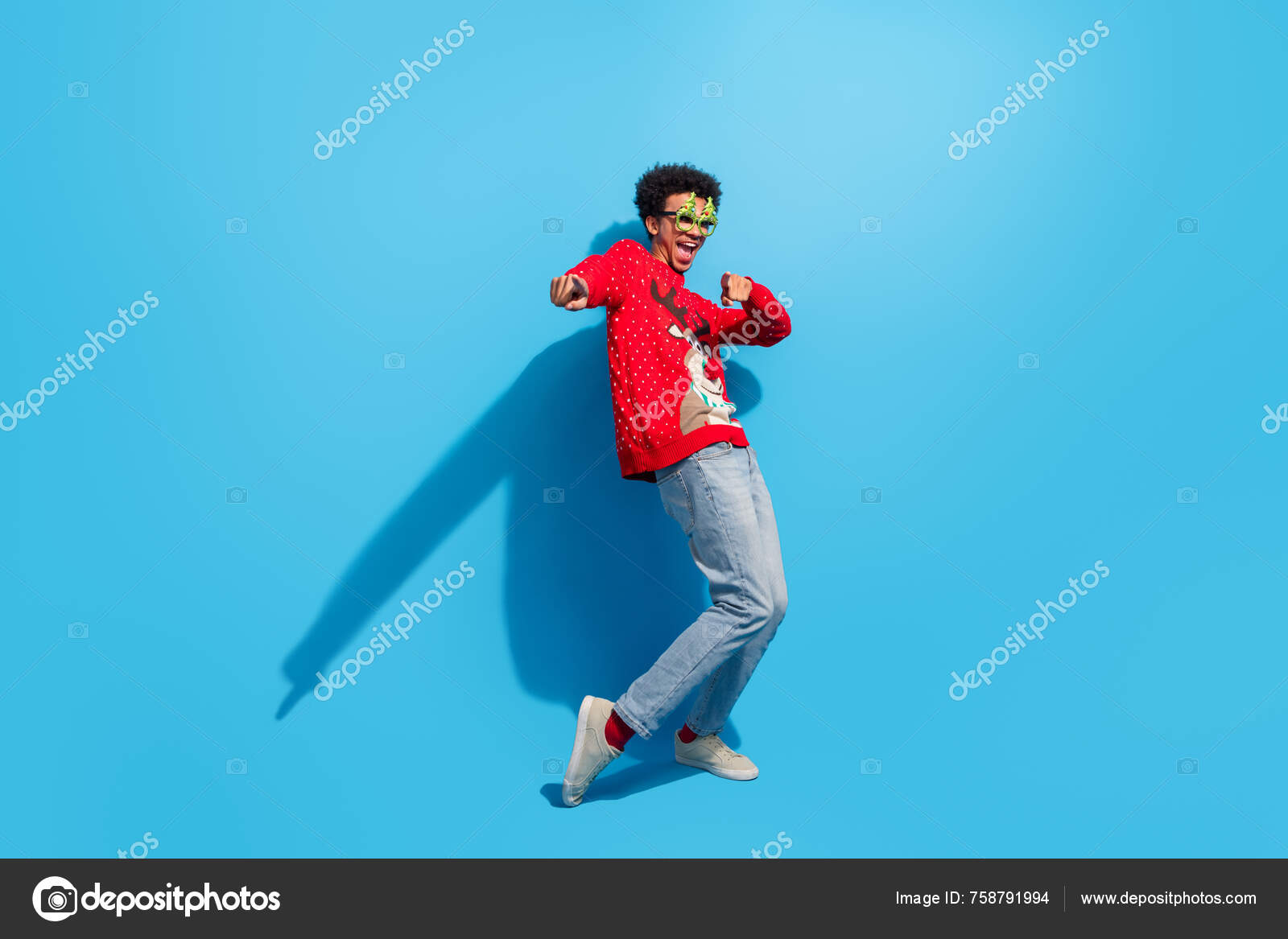 Full Length Photo Handsome Young Guy Dancing Point You Dressed — Stock ...