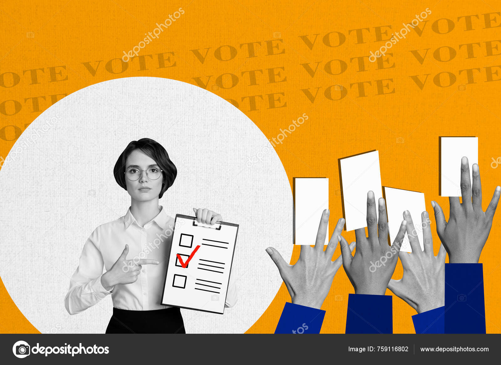 Composite Trend Artwork Collage Choice Government Politics Banner Voted ...