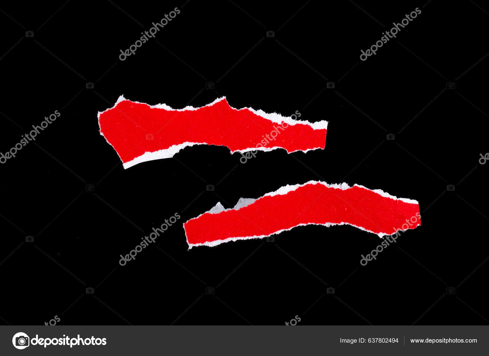 Red Torn Paper Pieces Isolated Black Background — Stock Photo © emre03 ...