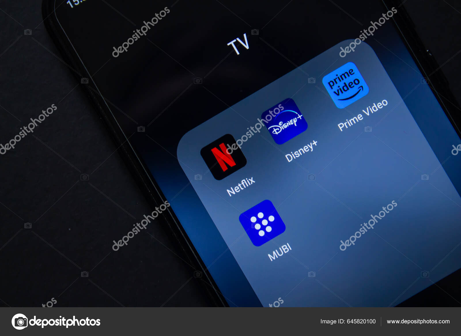 Netflix Disney Prime Video Mubi App Icons Smartphone Popular Streaming ...