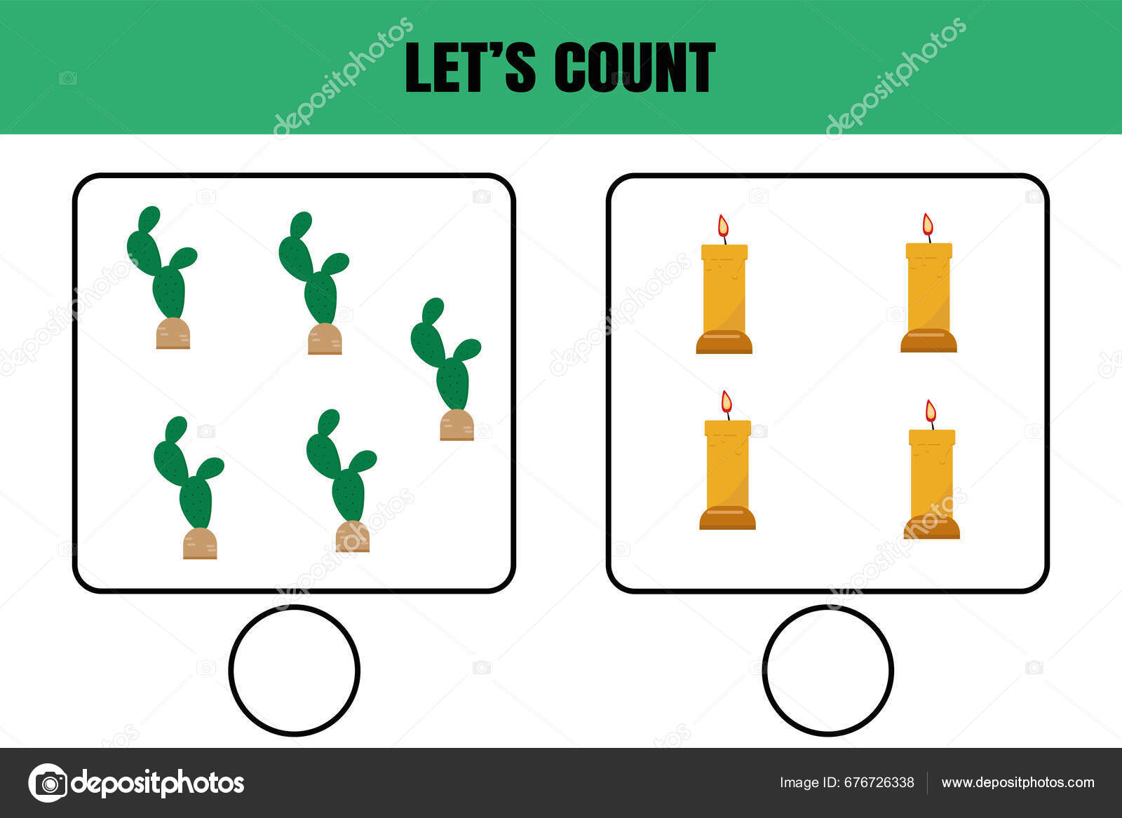 Let's Count Educational Math Game Kids Printable Worksheet Design ...