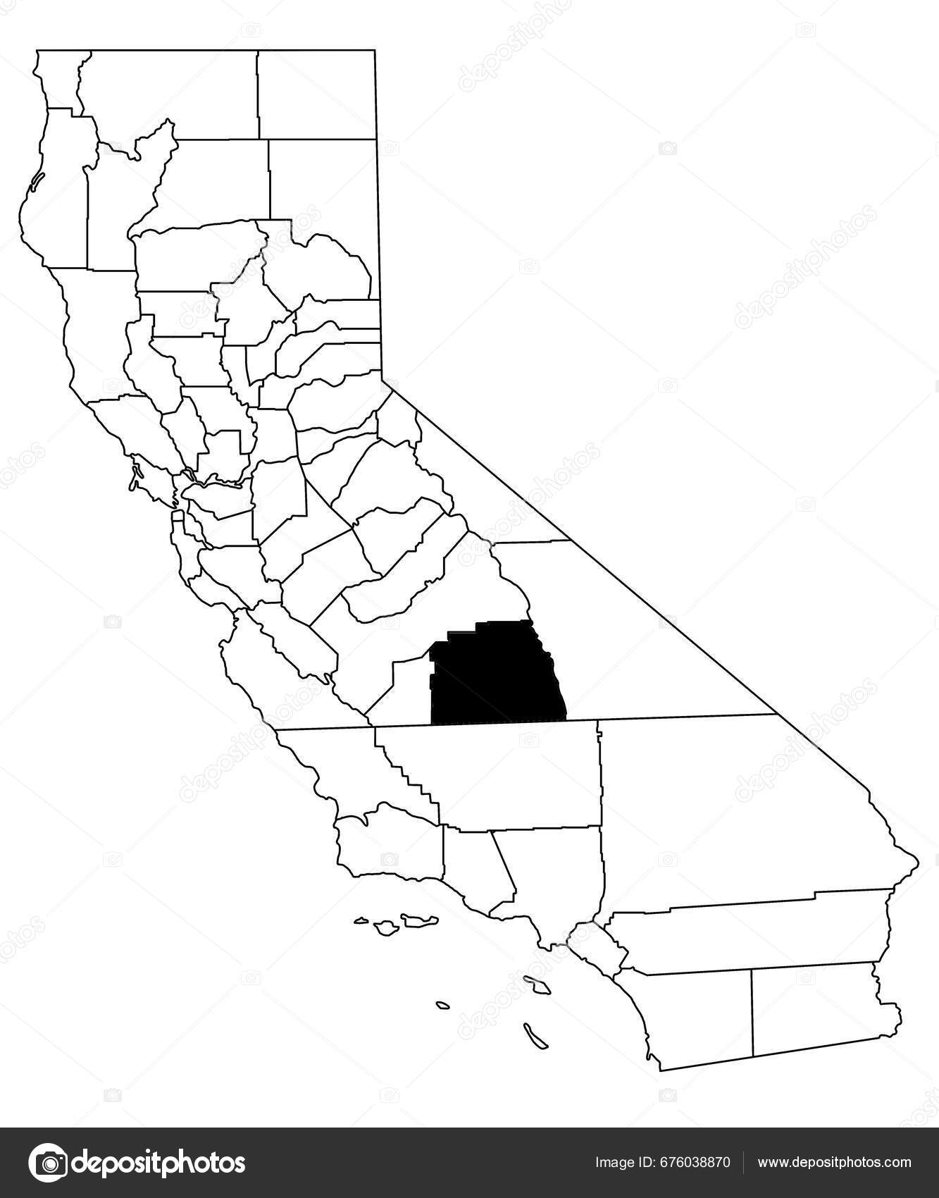 Mapa Del Condado Tulare Estado California Sobre Fondo Blanco Mapa ...