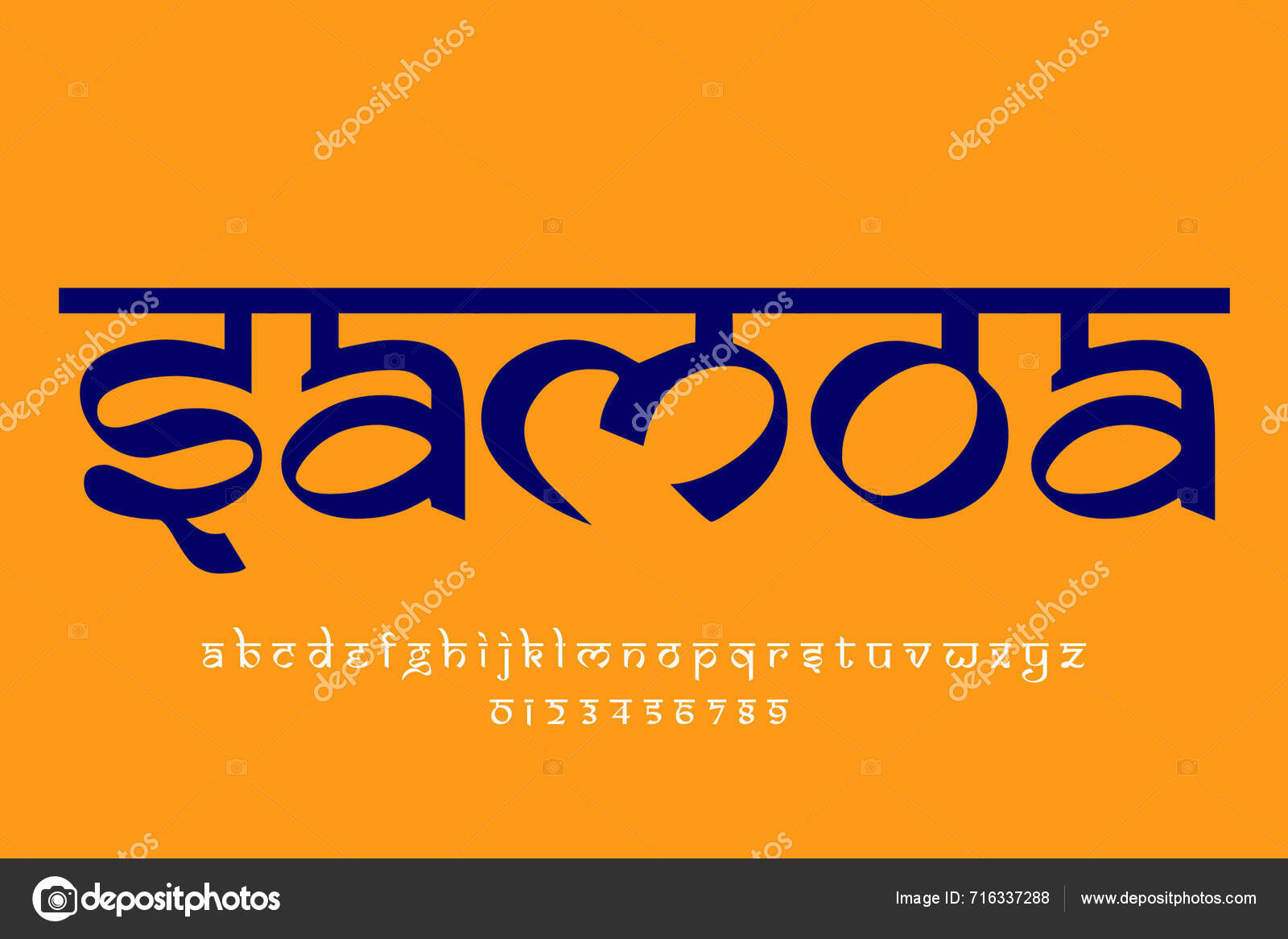 Country Samoa Text Design Indian Style Latin Font Design Devanagari ...