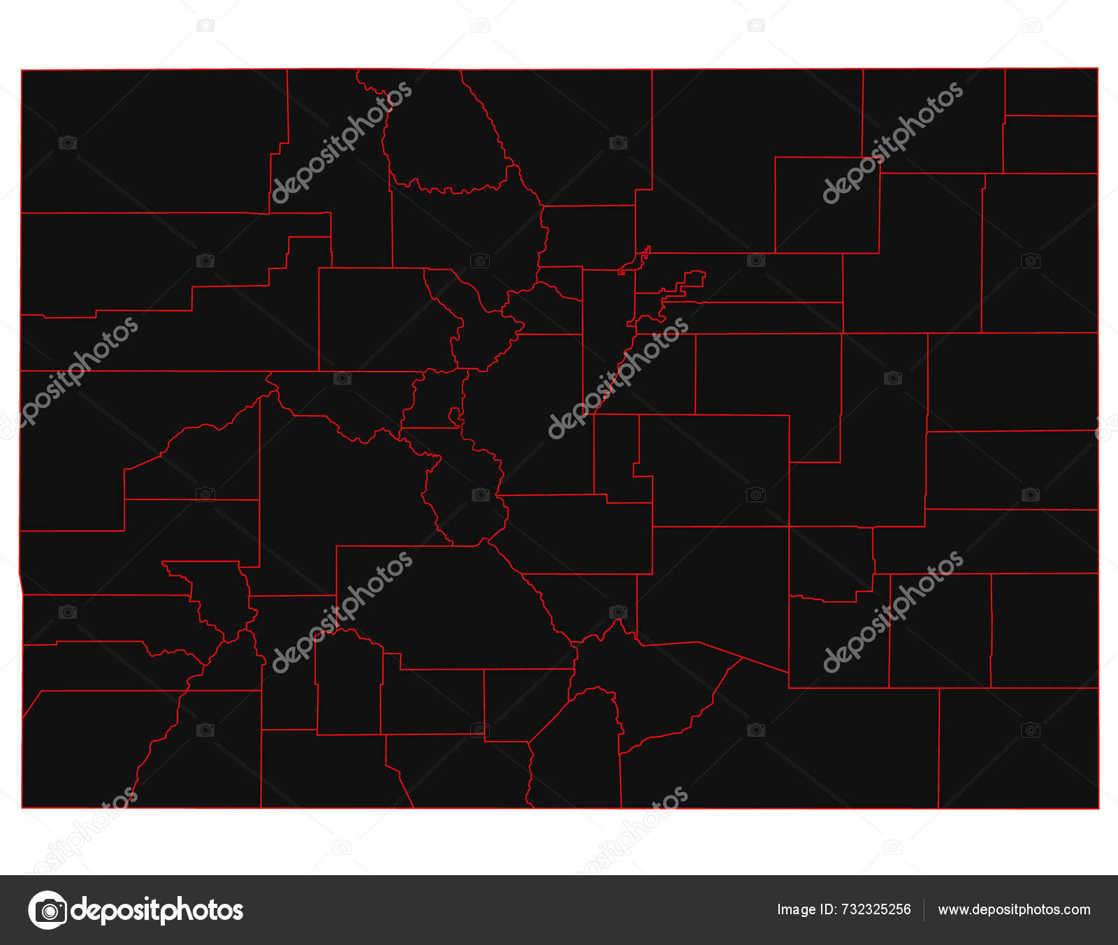 Colorado Administrative Map Counties Map Colorado Blank Map Empty Map ...