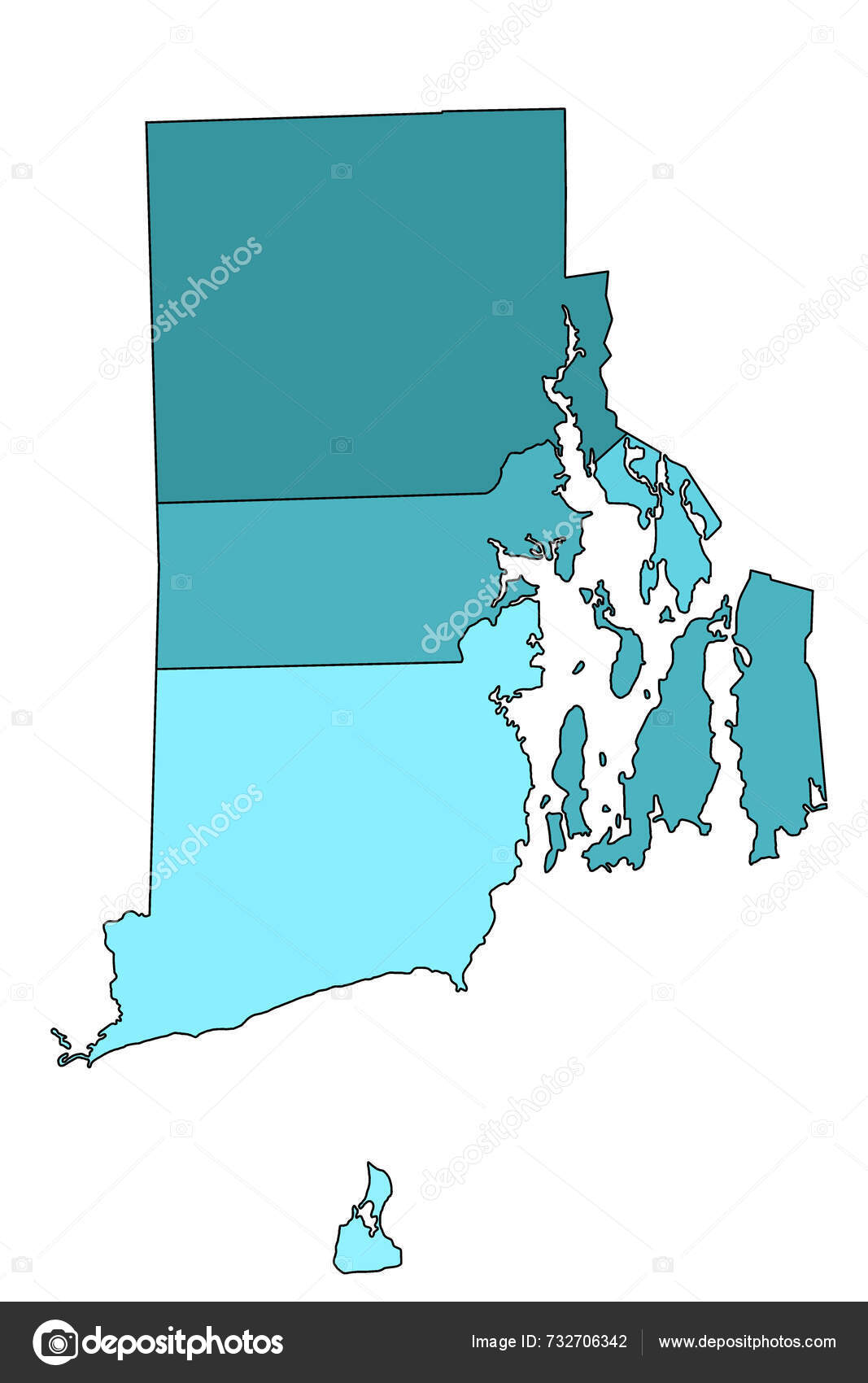 Rhode Island Administrative Map Counties Map Rhode Island Different Sky ...