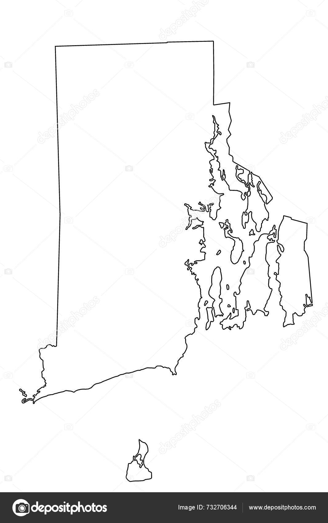 Rhode Island Administrative Map Outline Map Rhode Island Blank Map ...