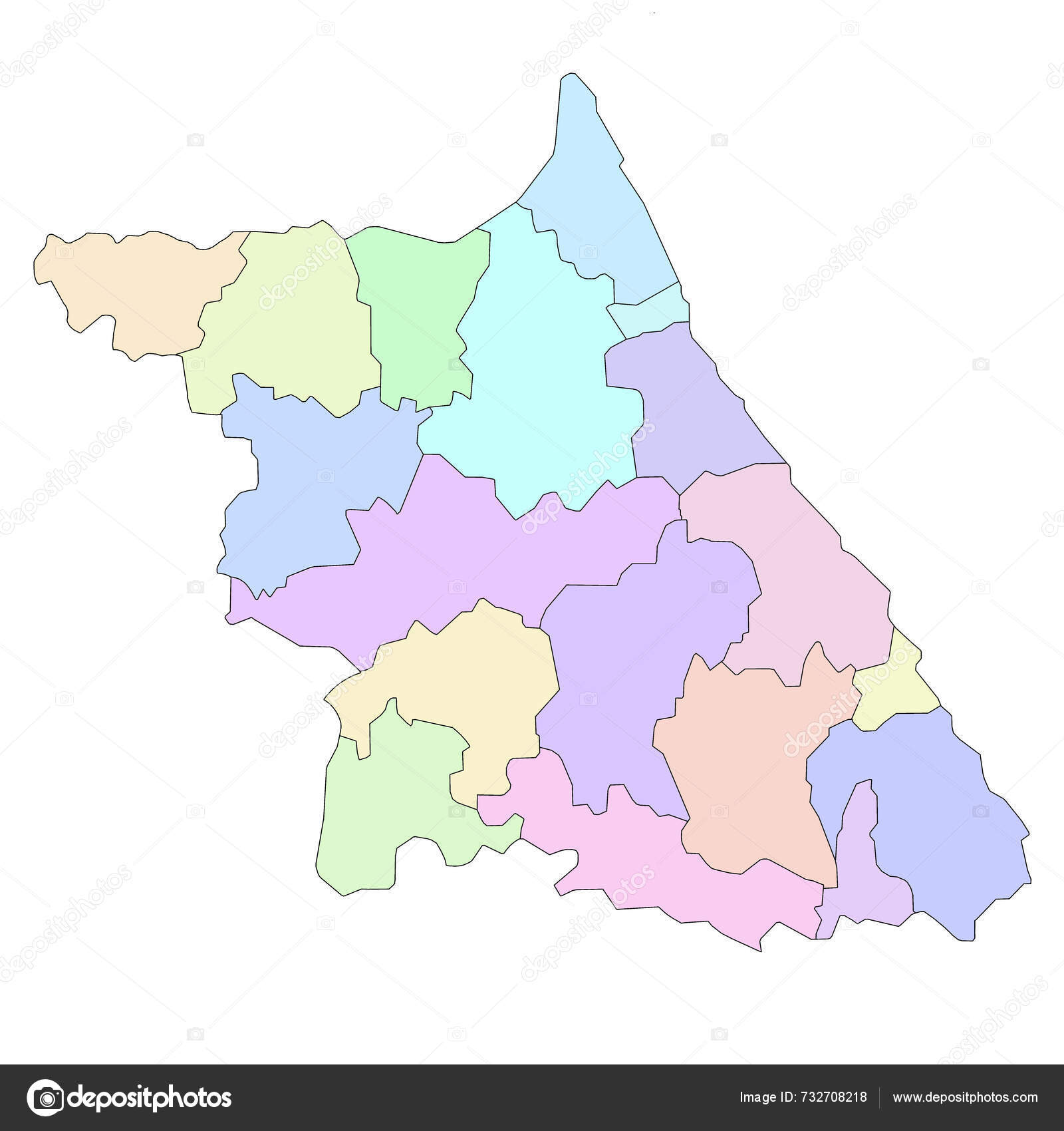 Color Map Gangwon Administrative Map South Korean Province Gangwon ...
