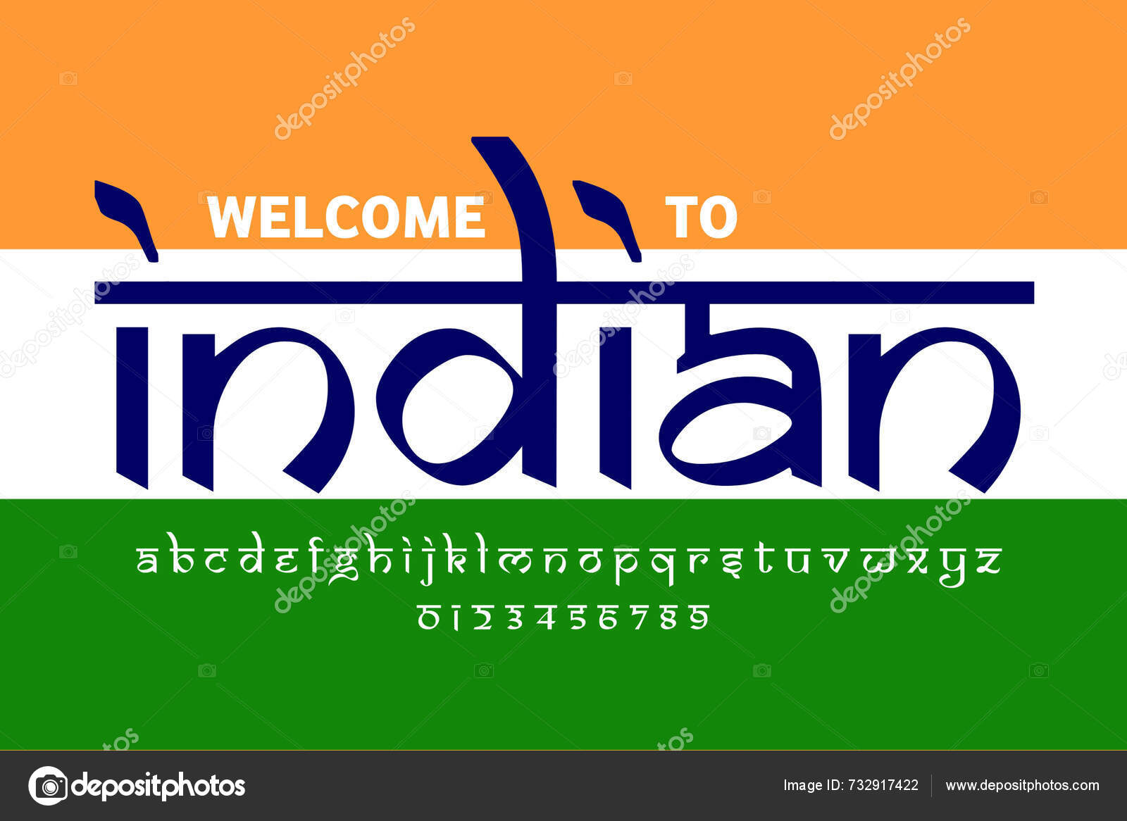 Indian Text Indian Flag Indian Style Latin Font Design Devanagari ...