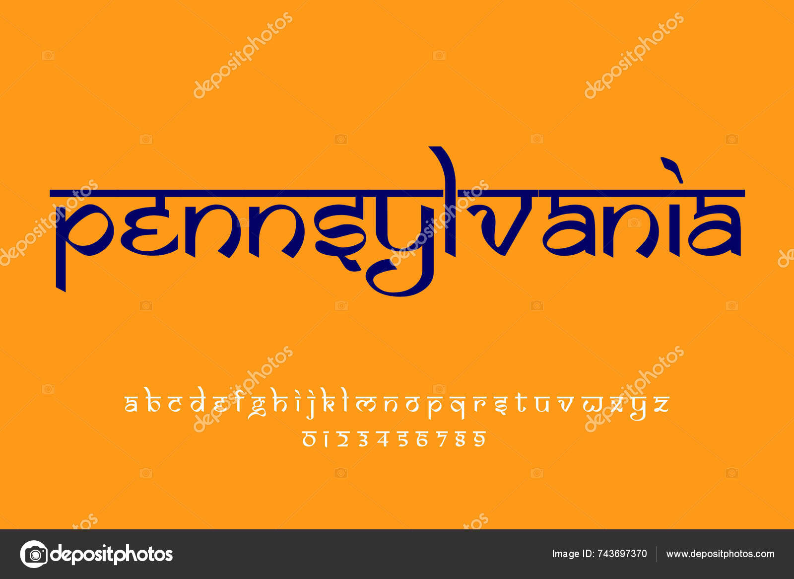 Usa State Pennsylvania Text Design Indian Style Latin Font Design ...