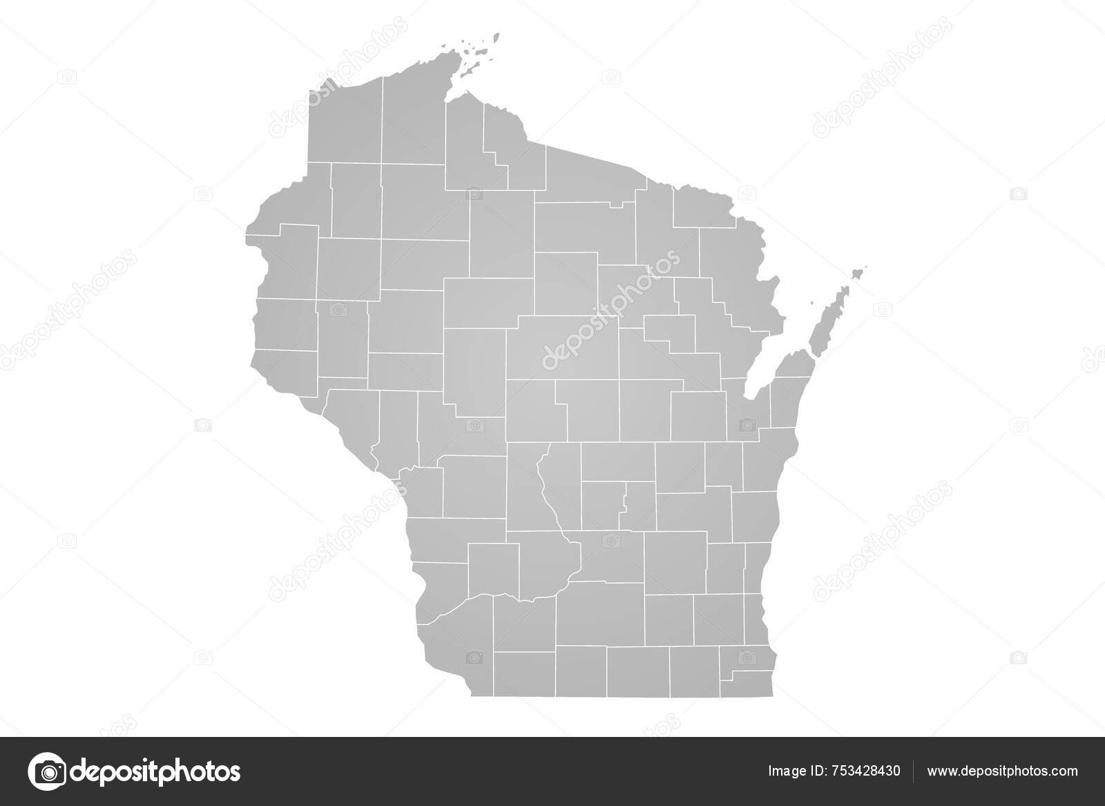 Wisconsin Administrative Map Counties Map Wisconsin Blank Map Empty Map ...