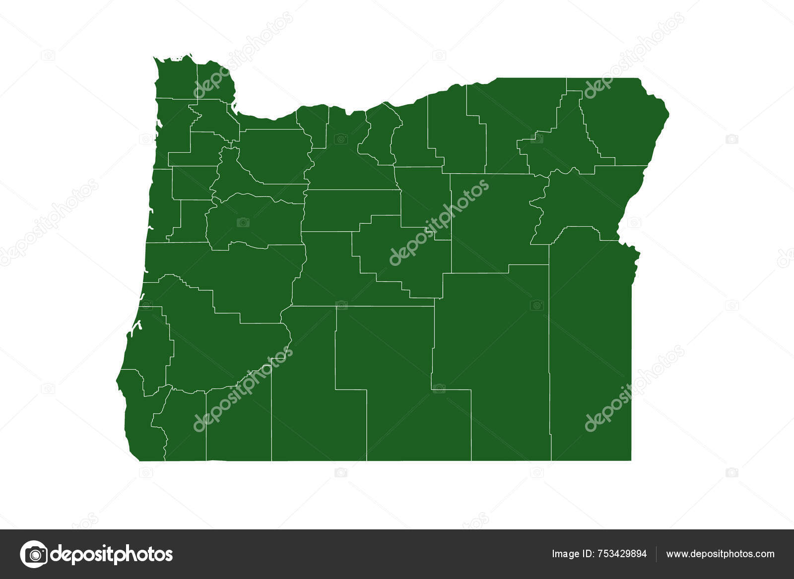 Oregon Administrative Map Counties Map Oregon Blank Map Empty Map ...