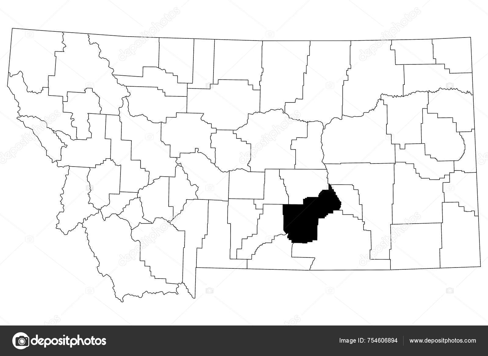 Map Yellowstone County Montana State White Background Single County Map ...