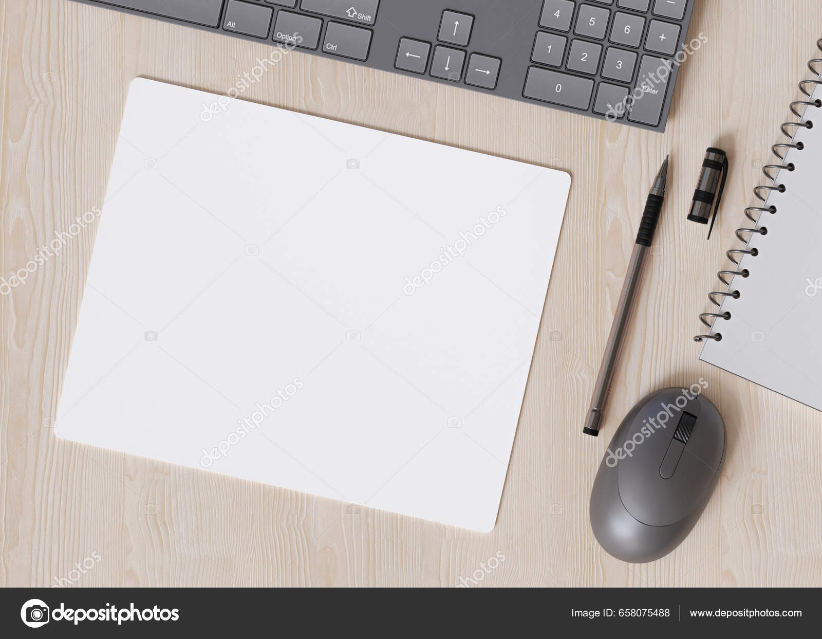 Blank White Computer Mouse Pad Desk Home Mousepad Mockup Copy — Stock ...