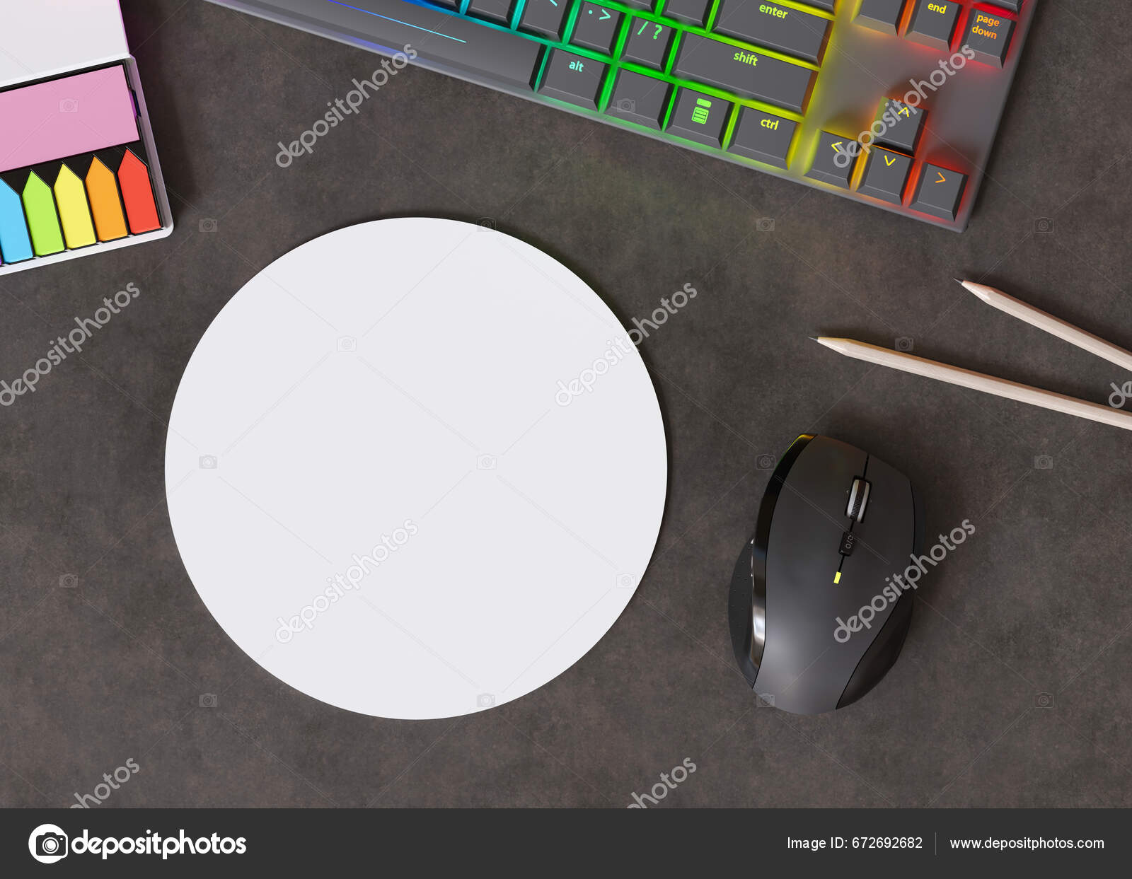 Blank White Computer Mouse Pad Desk Home Mousepad Mockup Copy — Stock ...
