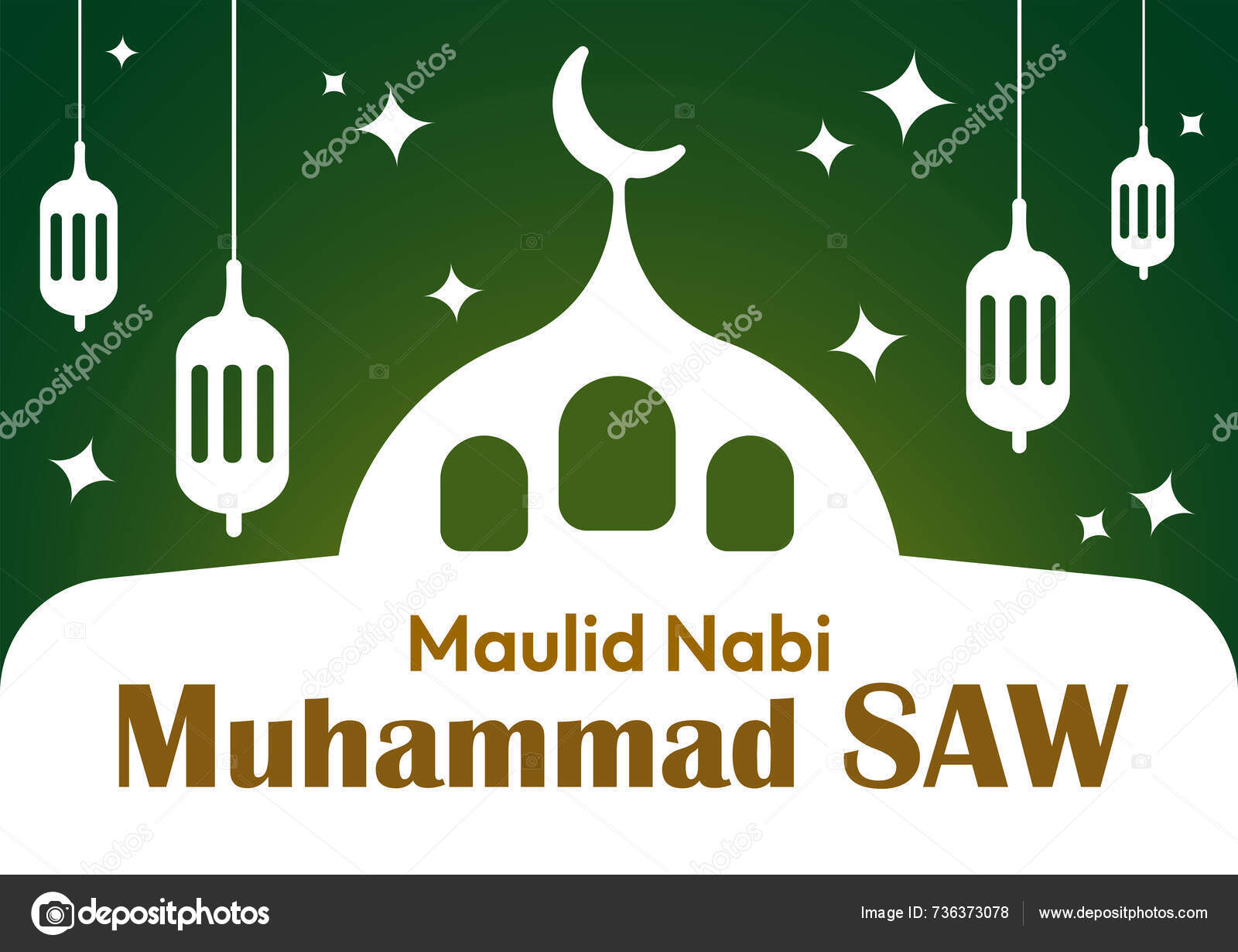 Vector Poster Celebrating Maulid Nabi Prophet Muhammad Saw — Stock ...
