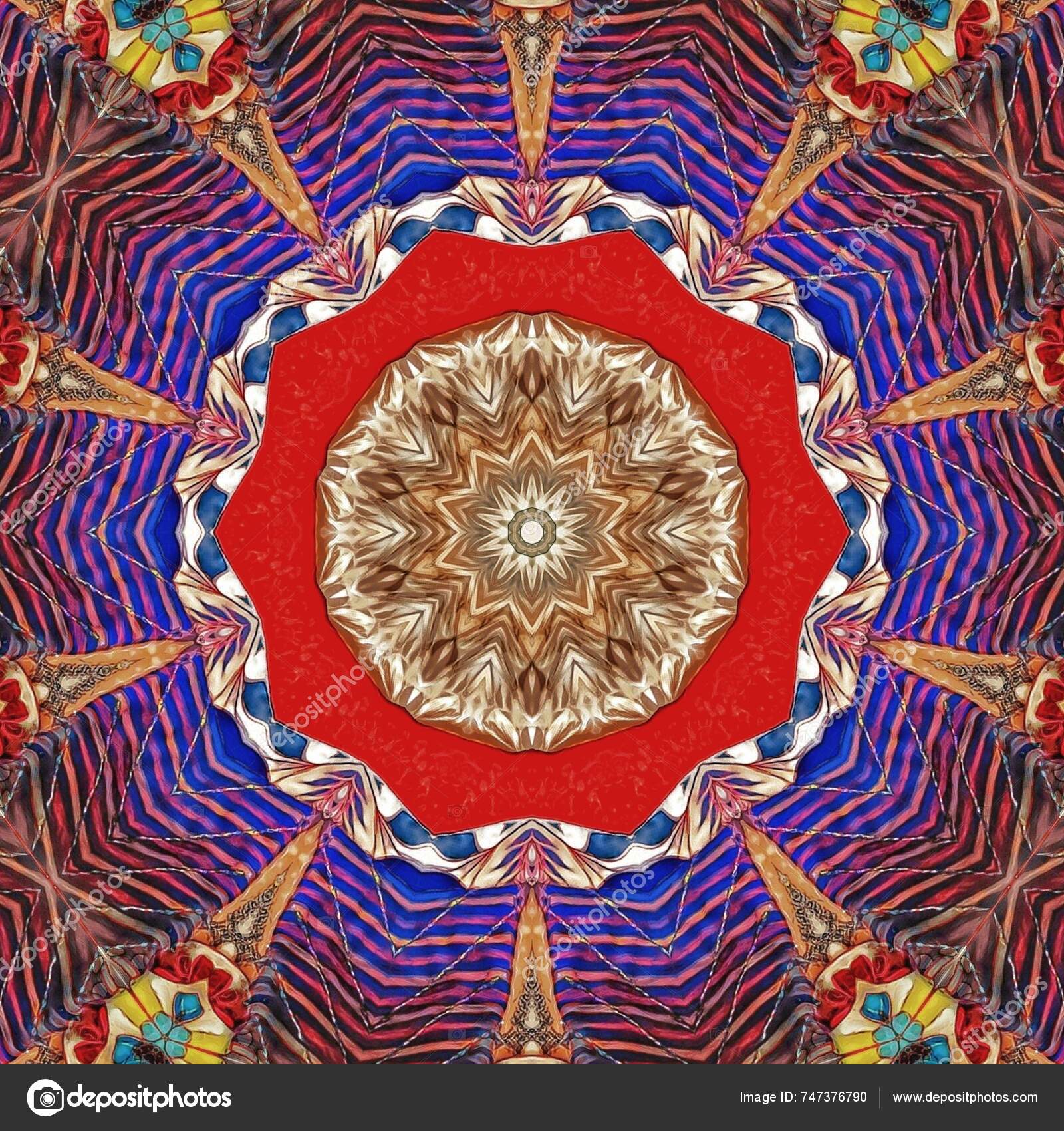 Indian Ajrak Floral Pattern Make Festival Dress Decorative Ornament ...