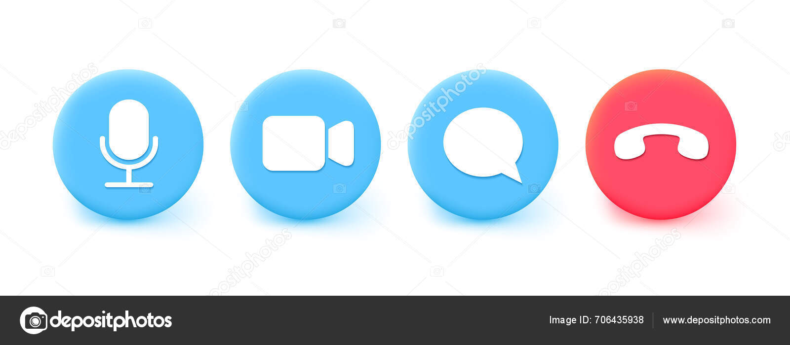 Video Call Icon Set Video Conference Online Chat Vector Illustration ...
