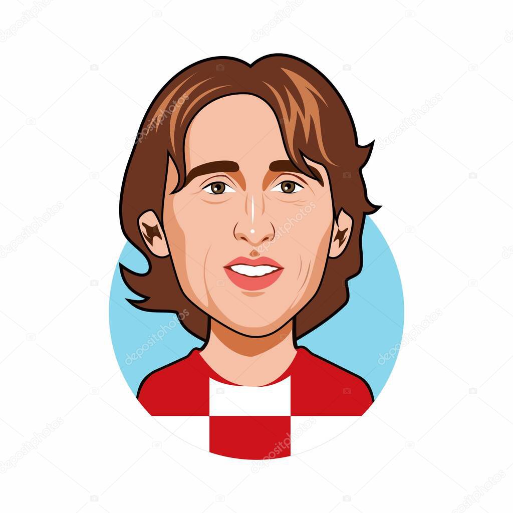 Luka Modri Croacia Selección Nacional Copa Del Mundo Imagen Vectorial ...