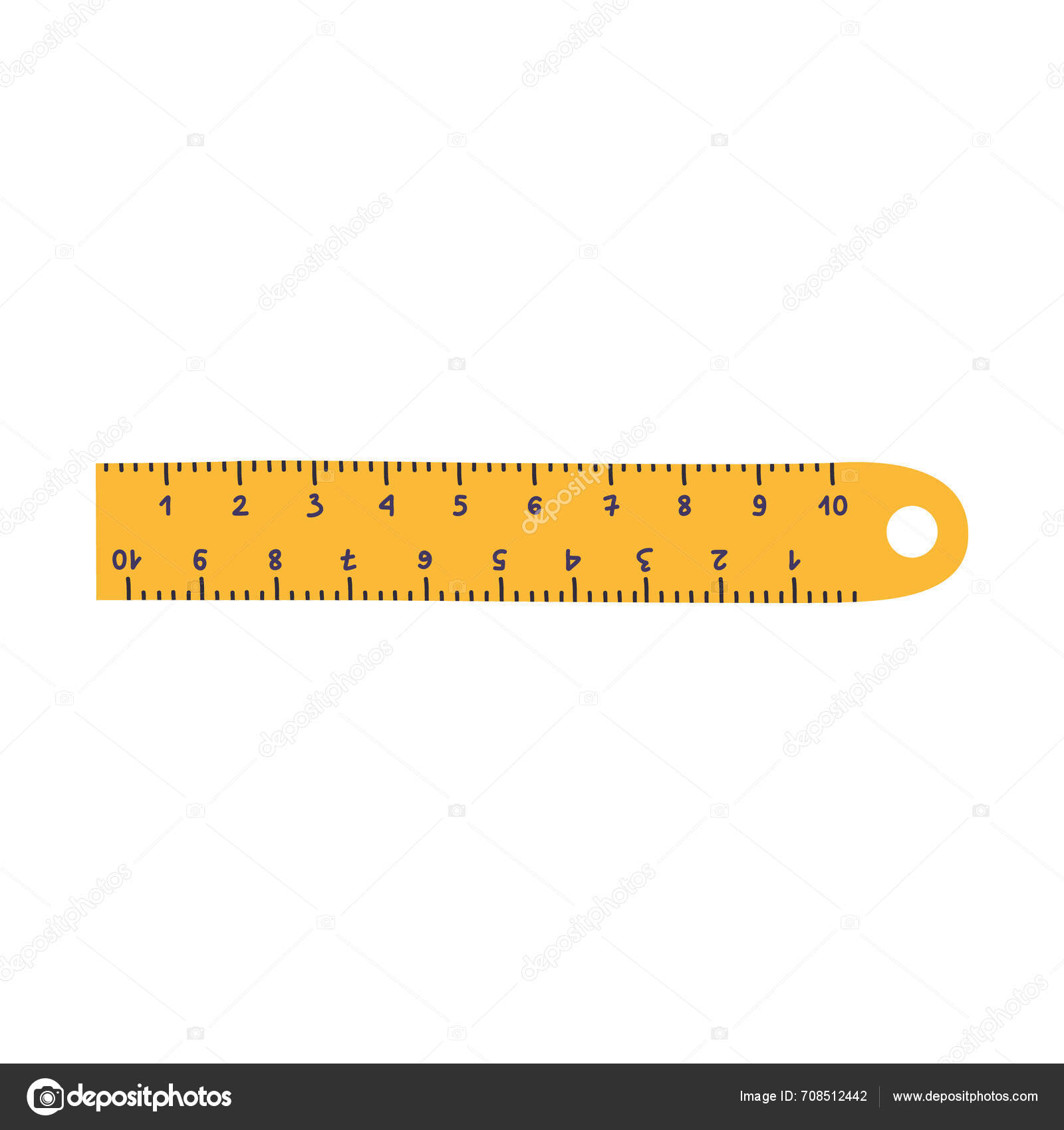 Bonito Mão Desenhada Régua Plástico Estilo Cartoon Ferramenta Para ...