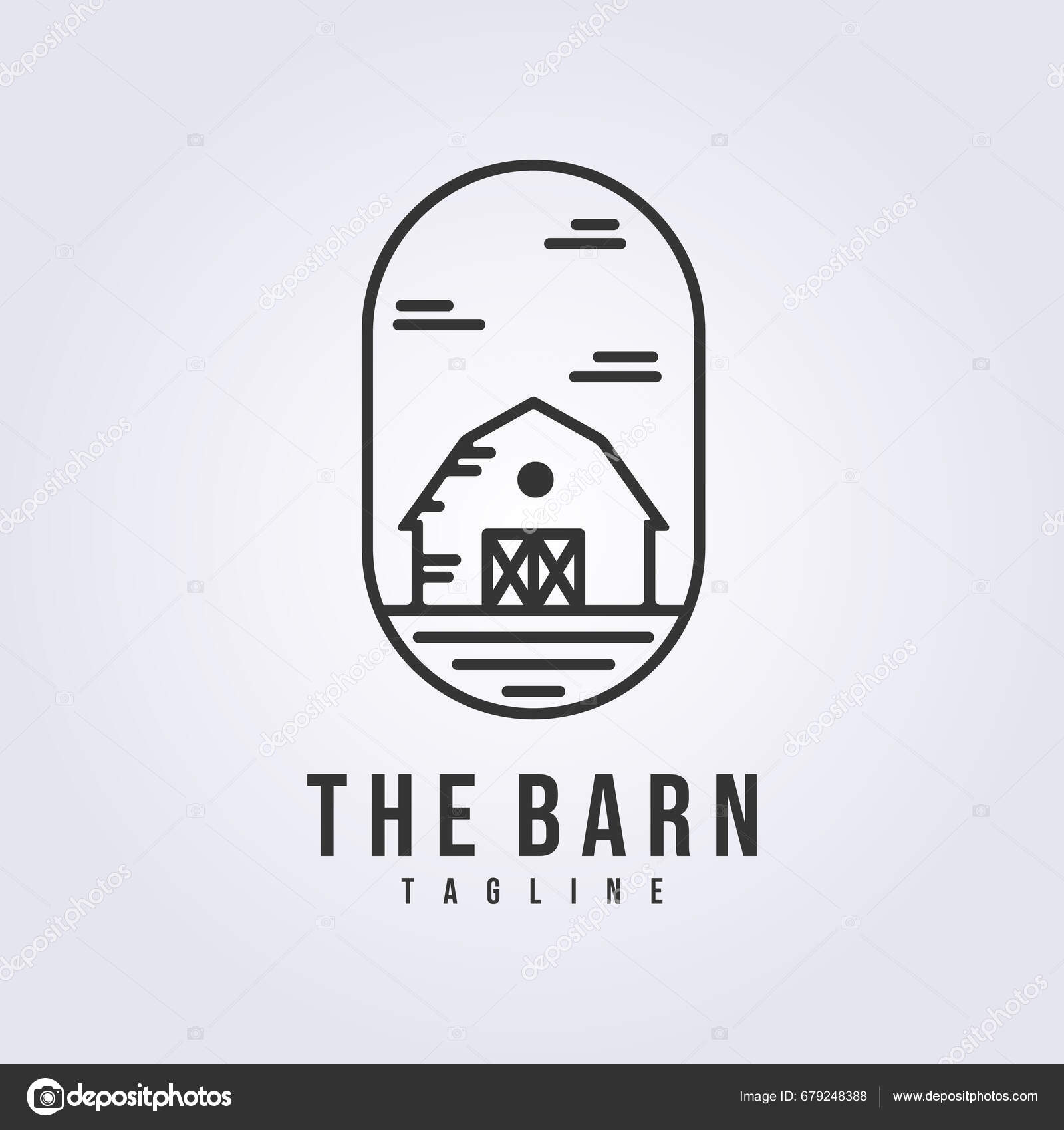Logo Barn Outline Vector Illustration Design Stock Vector by ©Lodzrov ...