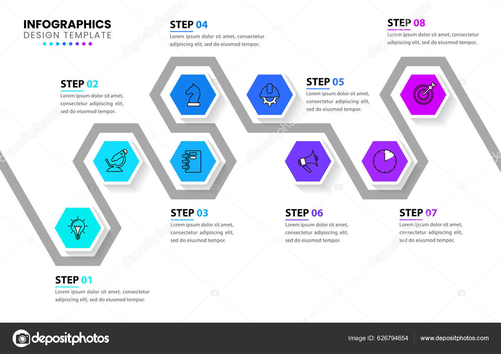 Infographic Template Icons Options Steps Timeline Can Used Workflow ...