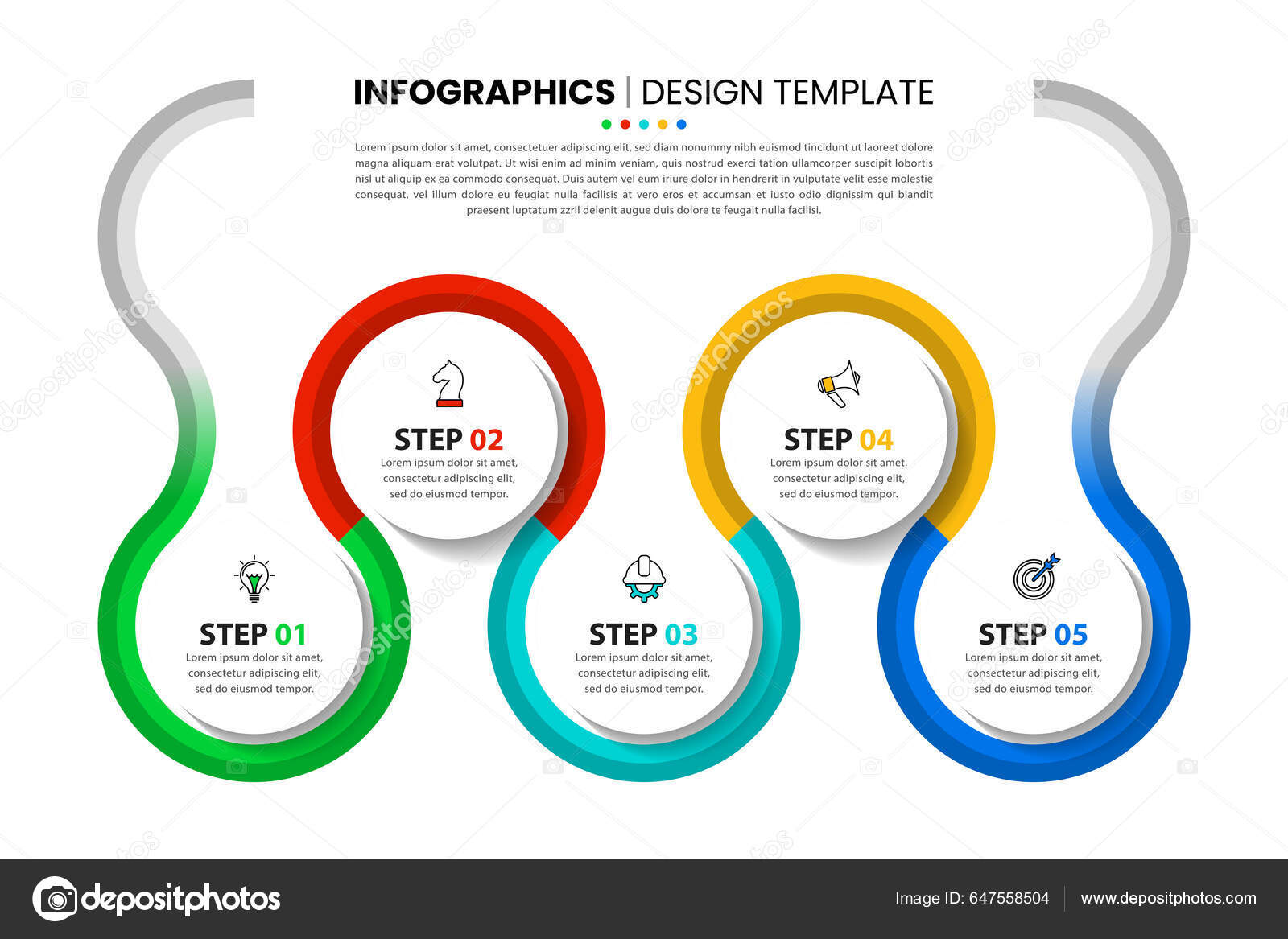 Infographic Template Icons Options Steps Line Can Used Workflow Layout Stock Vector by ...