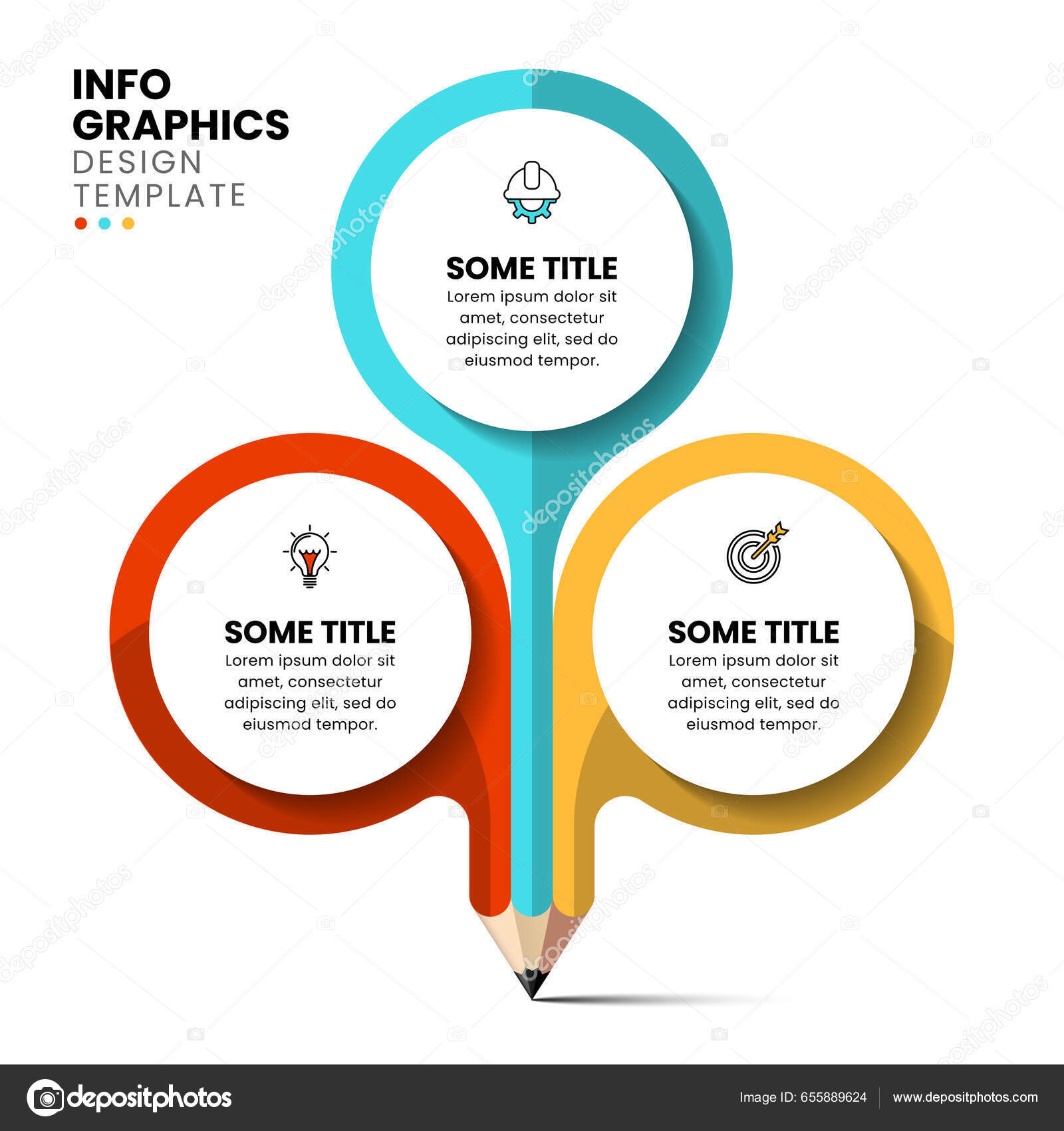 Infographic Template Icons Options Steps Pencil Can Used Workflow Layout Stock Vector by ...