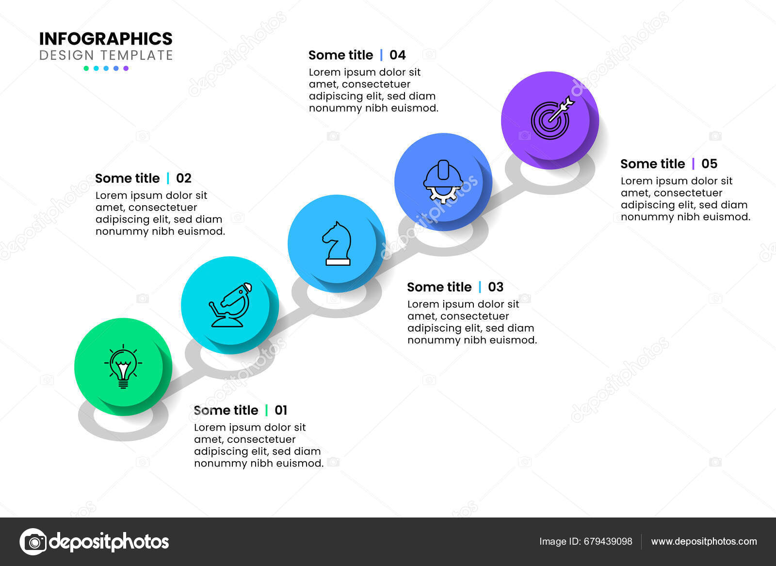 Infografisk Mall Med Ikoner Och Alternativ Eller Steg Linje Kan vektor ...