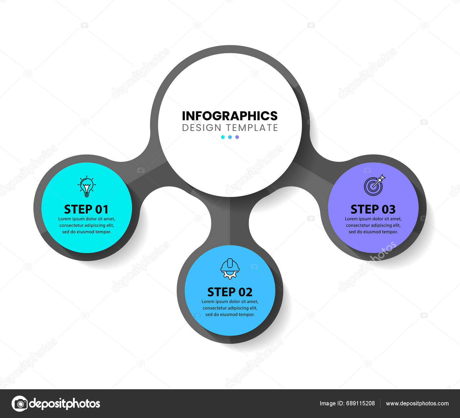 Infographic Template Icons Options Steps Connected Circles Can Used Workflow Stock Vector by ...