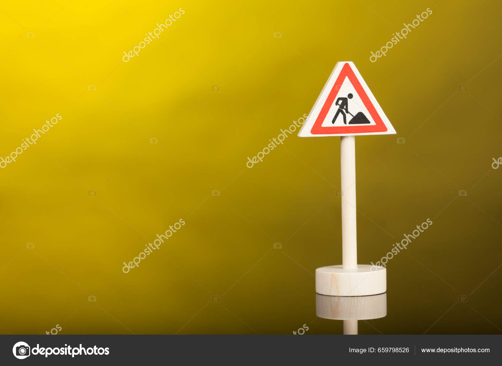 Toy Road Sign Isolated Yellow Background — Stock Photo © alesealesphoto ...