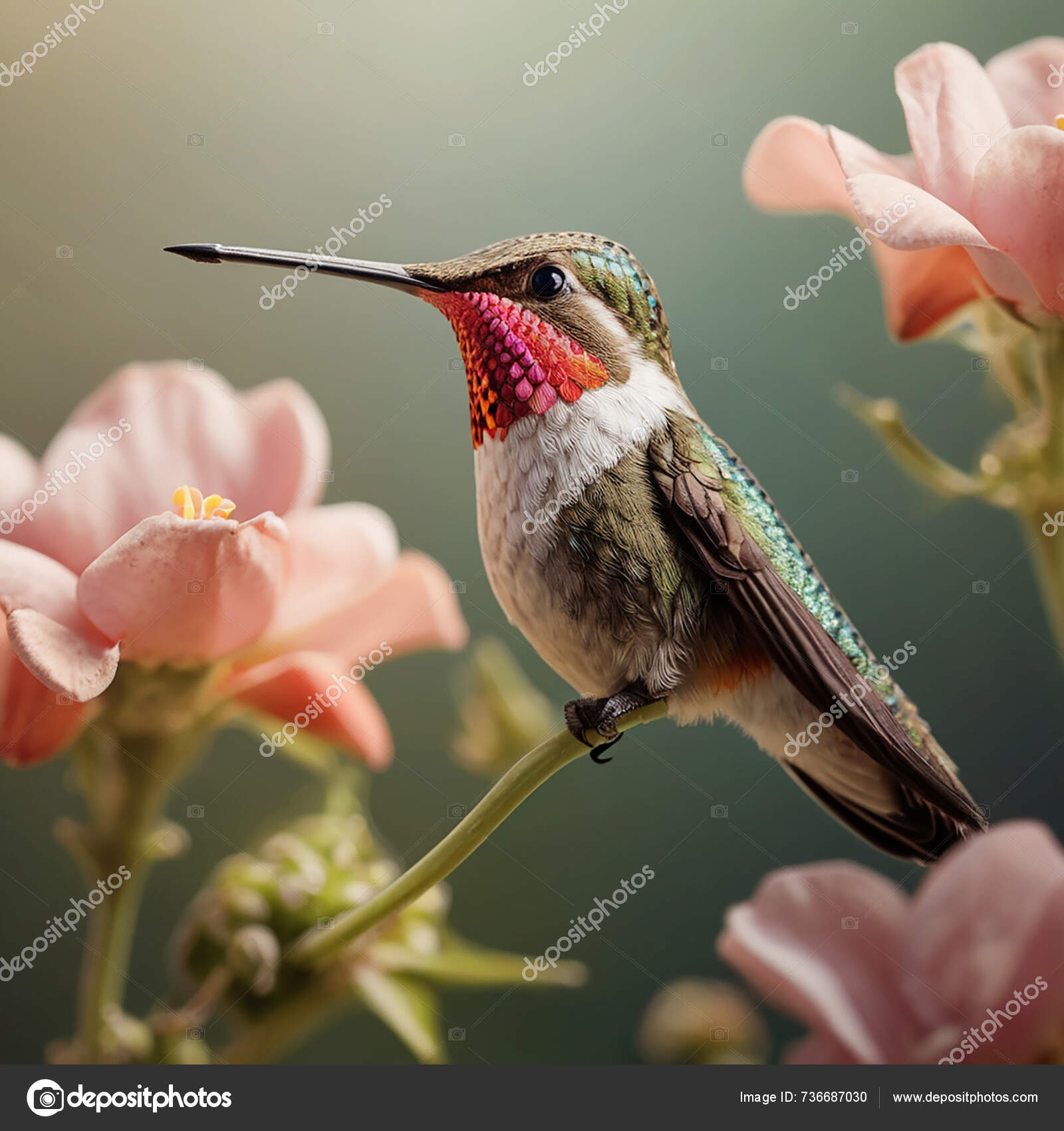 Close Hummingbird Flower Aesthetic Light — Stock Photo © insap4647 ...