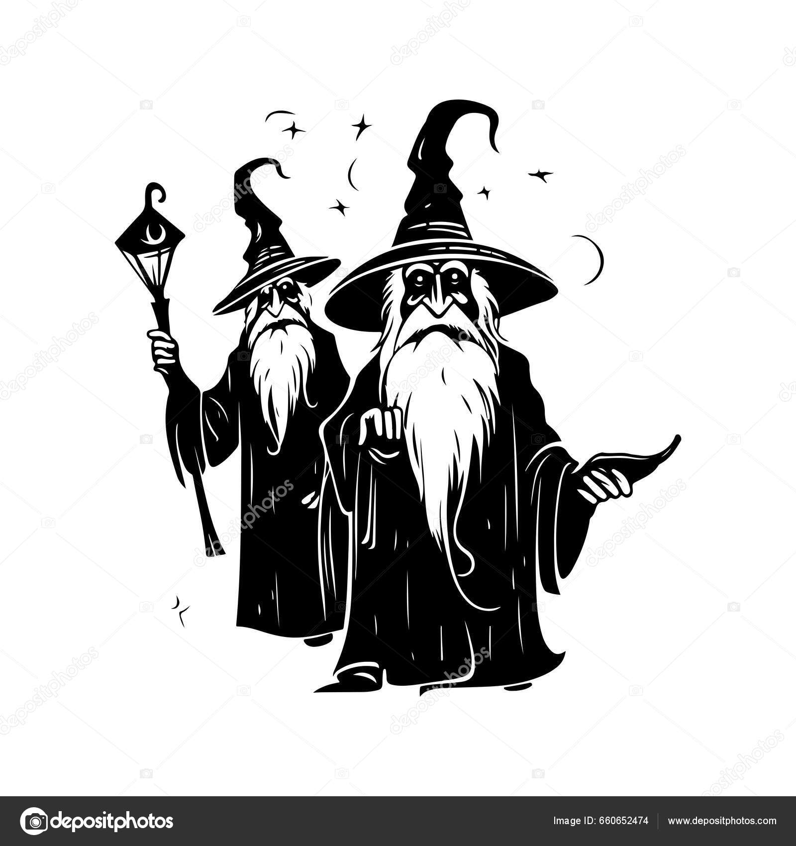 Wizard Black And White