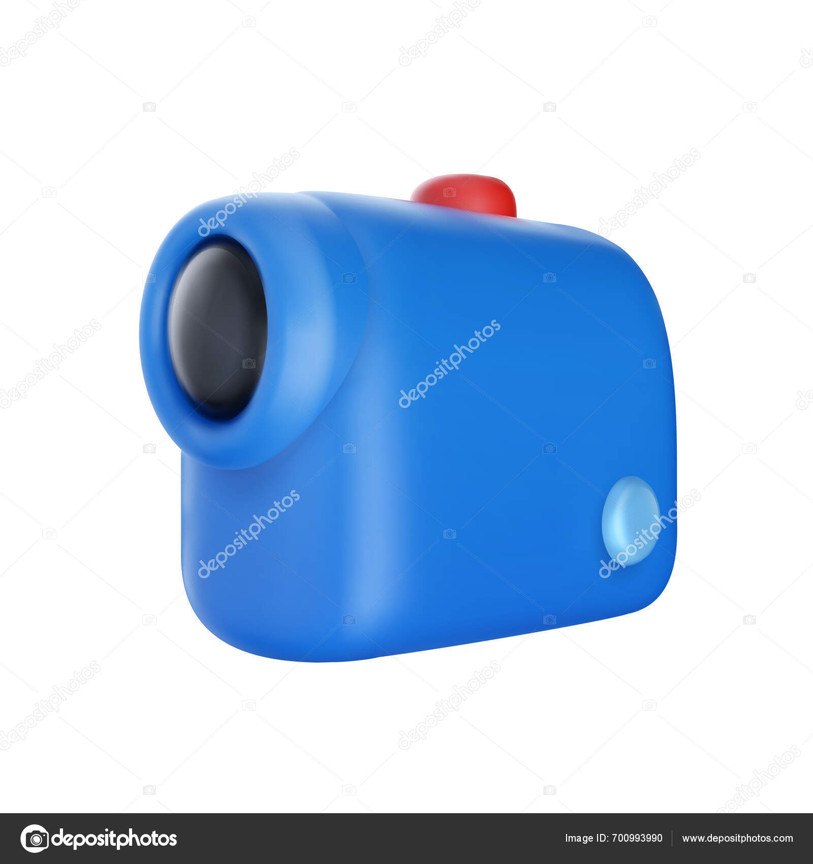 Blue Action Camera Bright Cartoon Style Cute Modern Minimal Vector ...