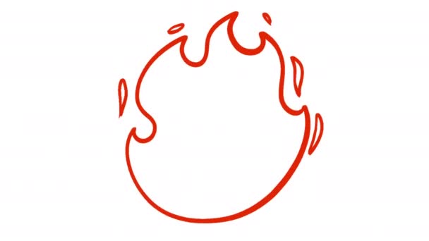 Cartoon Loop Animation Fire Flame Isolated Black White Background Video ...