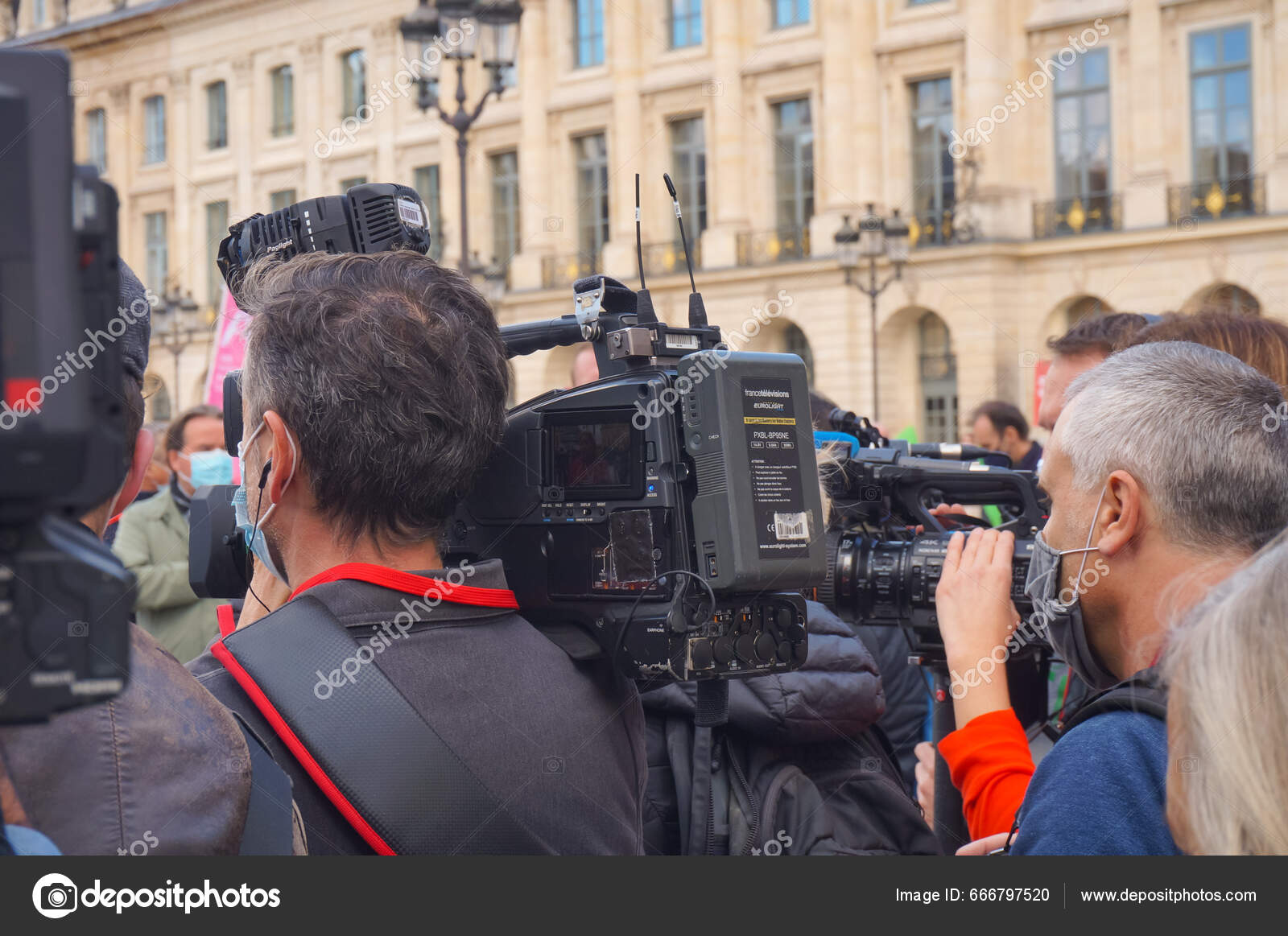 Paris France Oct 2020 Group Reporters Journalist France Television ...