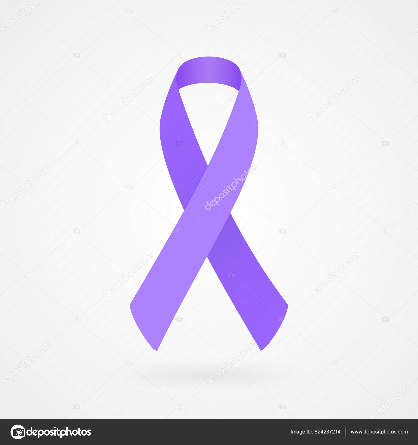 Violet Awareness Ribbon Fabric Texture Vector Illustration Flat Design ...