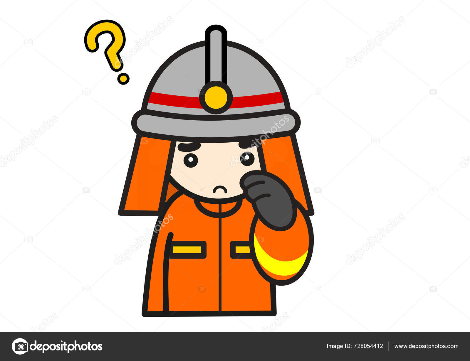 Cute Manga Style Japanese Fireman Question — Stock Photo © scb13 #728054412