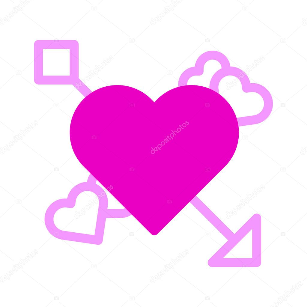 corazón icono duotone rosa estilo valentine ilustración vector elemento ...
