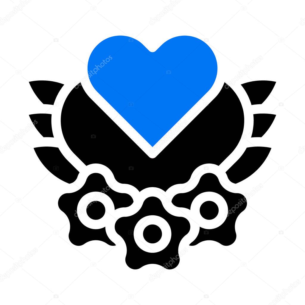 corazón icono sólido azul negro San Valentín ilustración vector ...