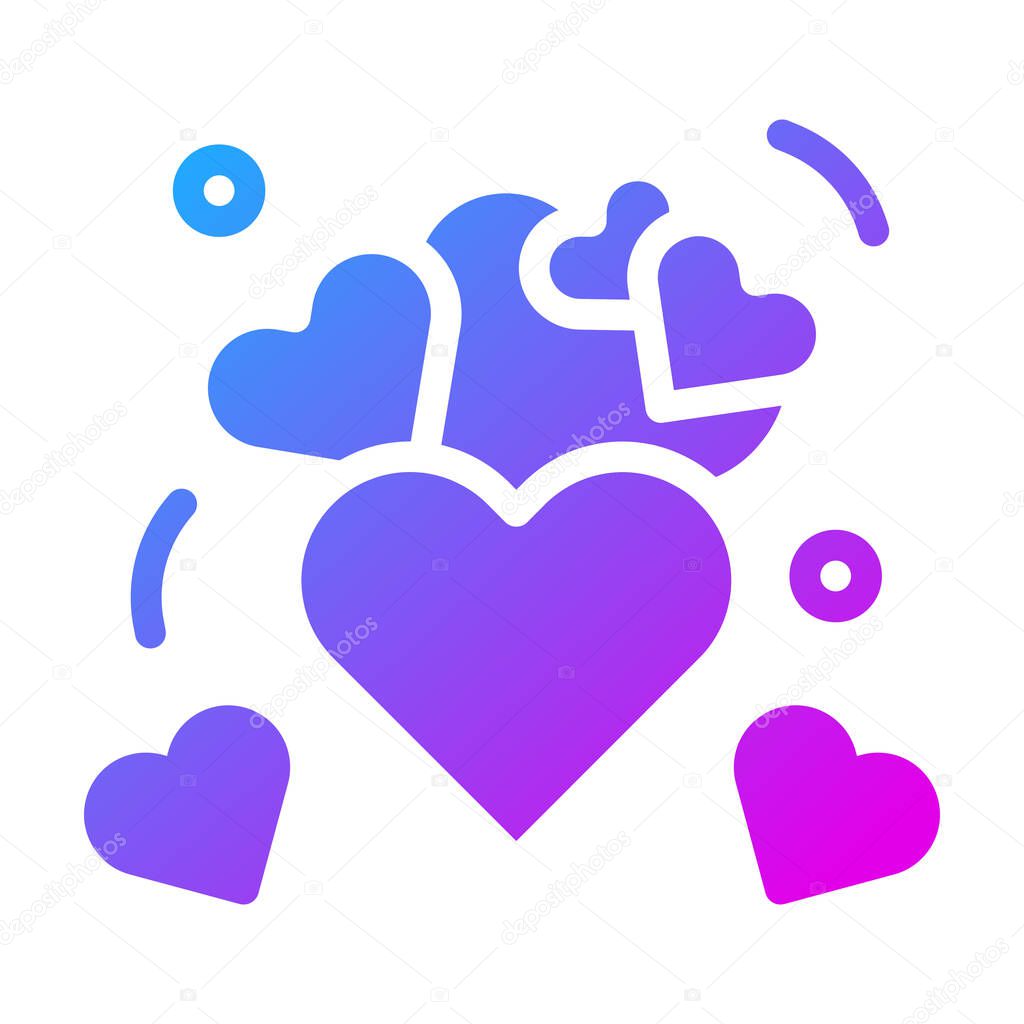 corazón icono sólido gradiente estilo San Valentín ilustración vector ...