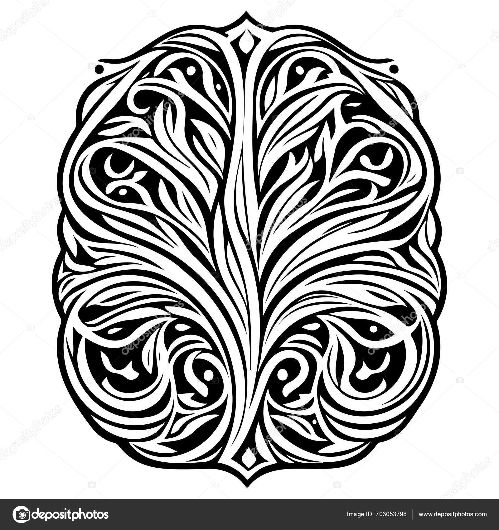 Laser Engraving Patterns Ornament Decoration Illustration Sketch Hand ...