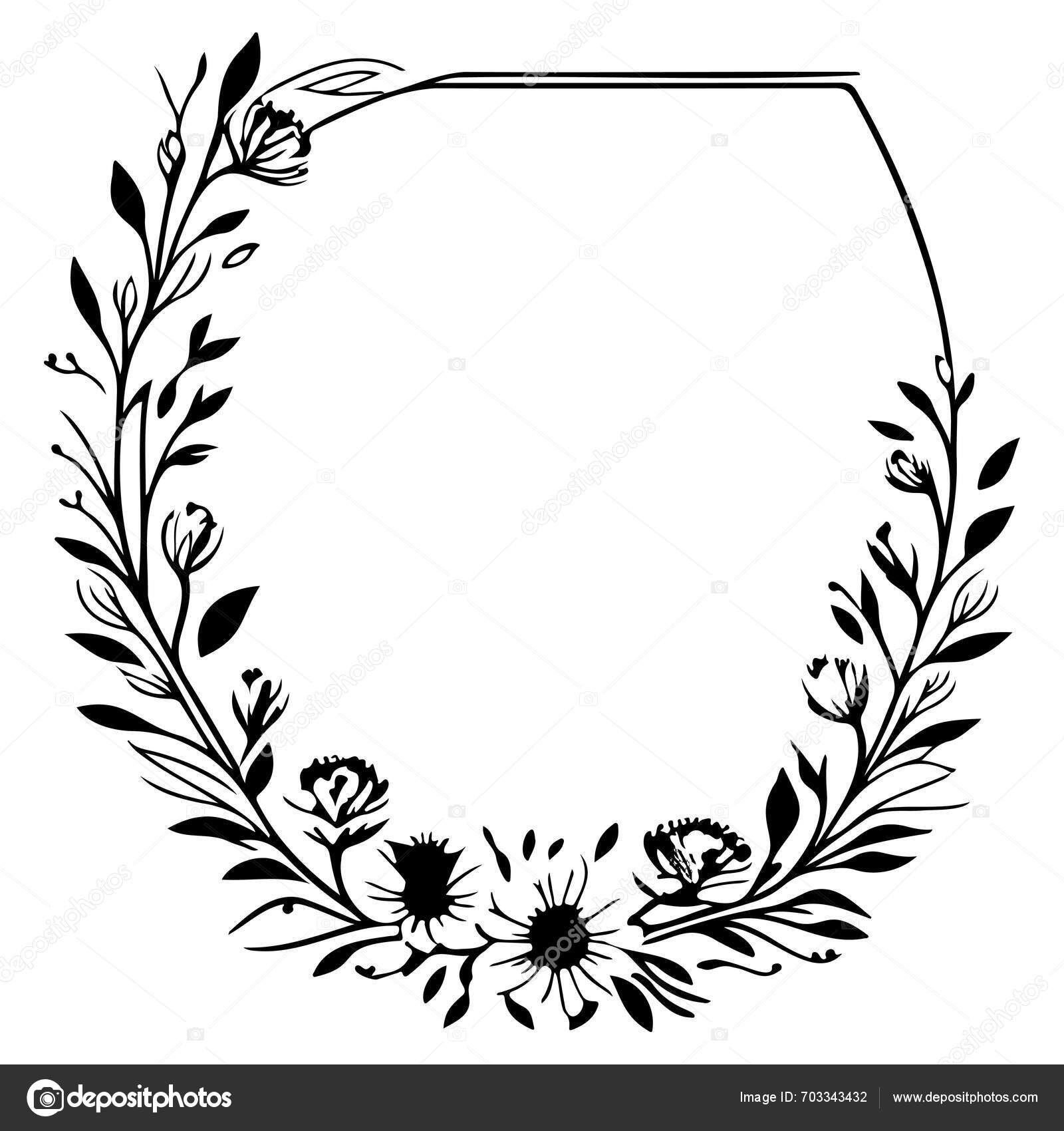 Flower Floral Angle Ornament Vintage Illustration Sketch Draw Symbol ...