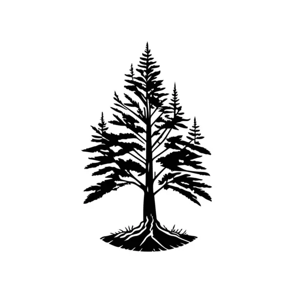 Arborvitae Icon Hand Draw Black Colour Tree Day Logo Vector Stock ...