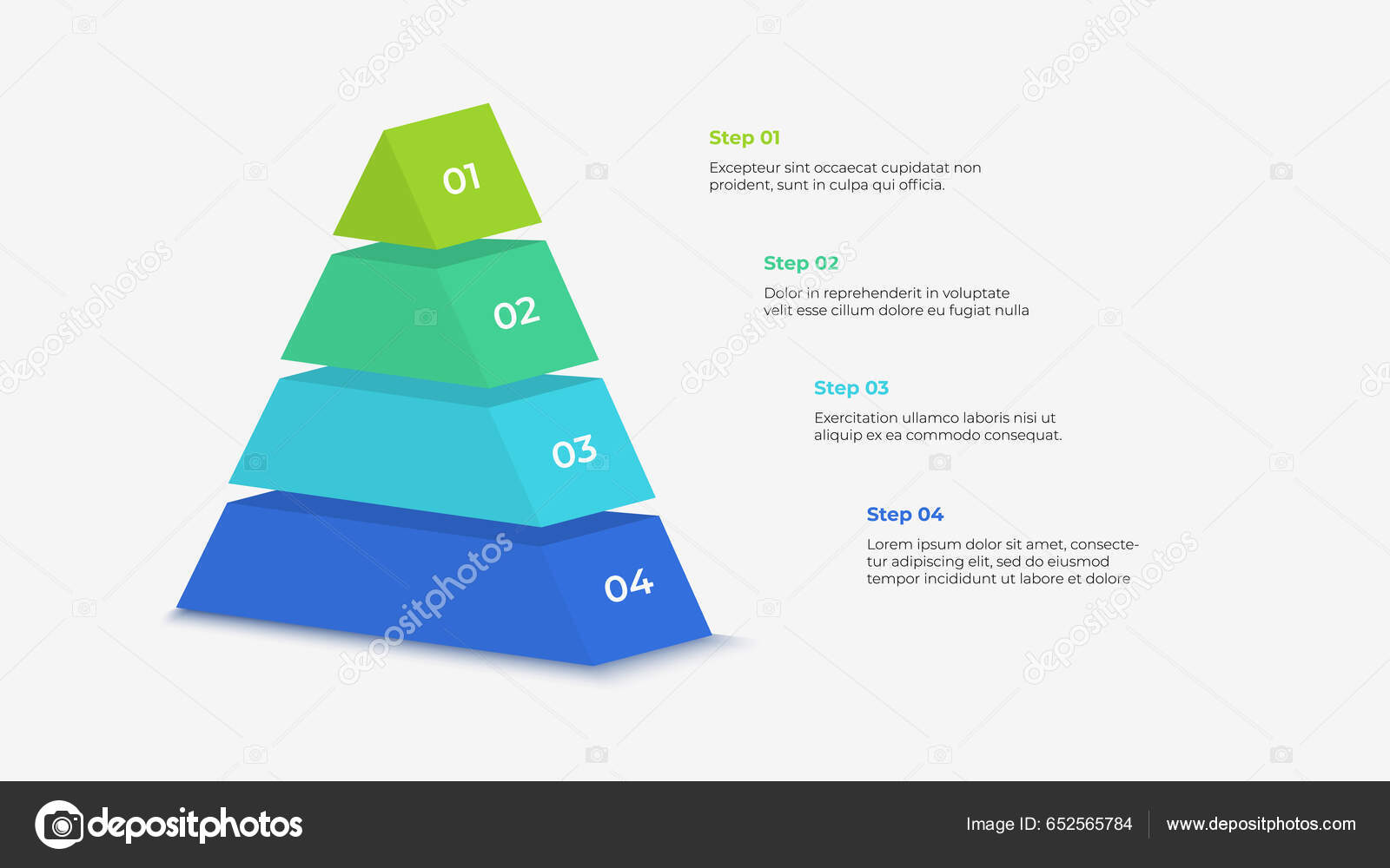 Isometric Pyramid Infographic Diagram Divided Parts Stock Vector by ...
