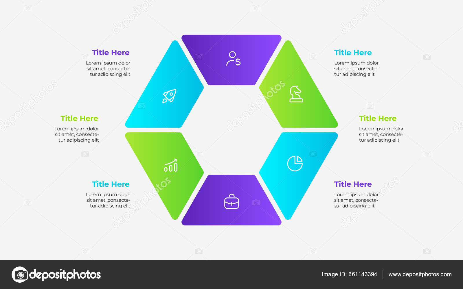 Diagram Dalam Bentuk Heksagon Dibagi Menjadi Bagian Infografis Siklus ...