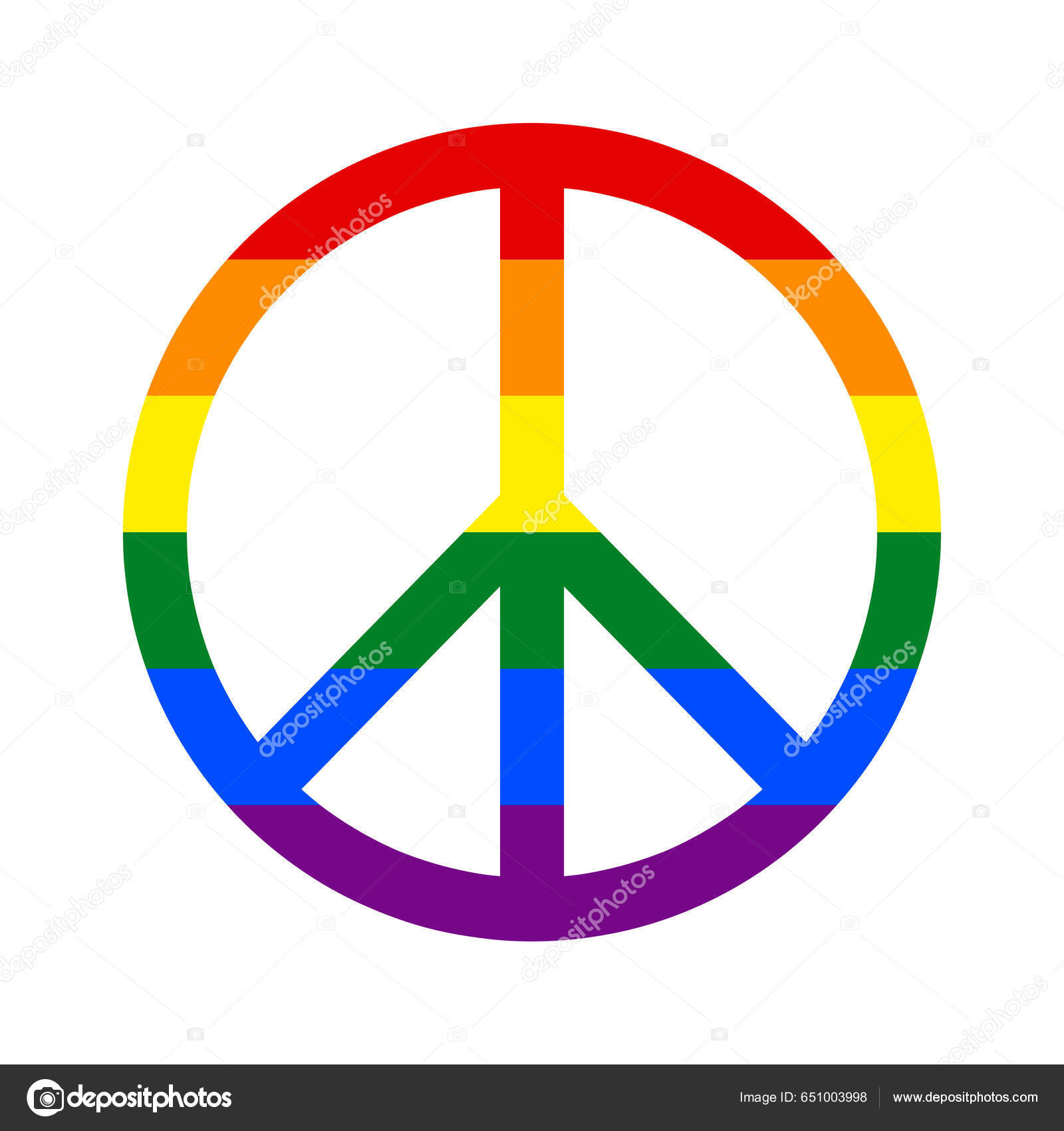 Image vectorielle Symbole Paix Lgbt Signe Paix Coloré Arc Ciel Mois ...