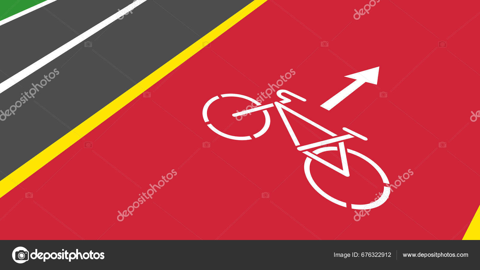Bike Path Road Sign Symbol Traffic Lane Vector Illustration Stock ...