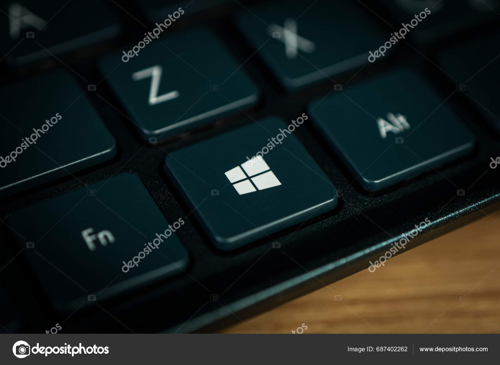 Top View Windows Logo Black Laptop Keyboard Buttons Barnaul Russia ...