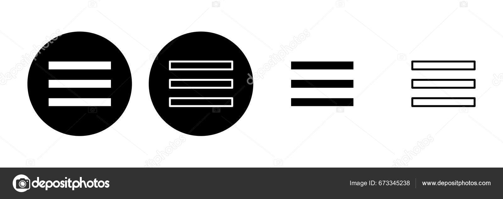 Menu Icon Set Web Menu Icon Hamburger Menu Symbol Stock Vector by ...