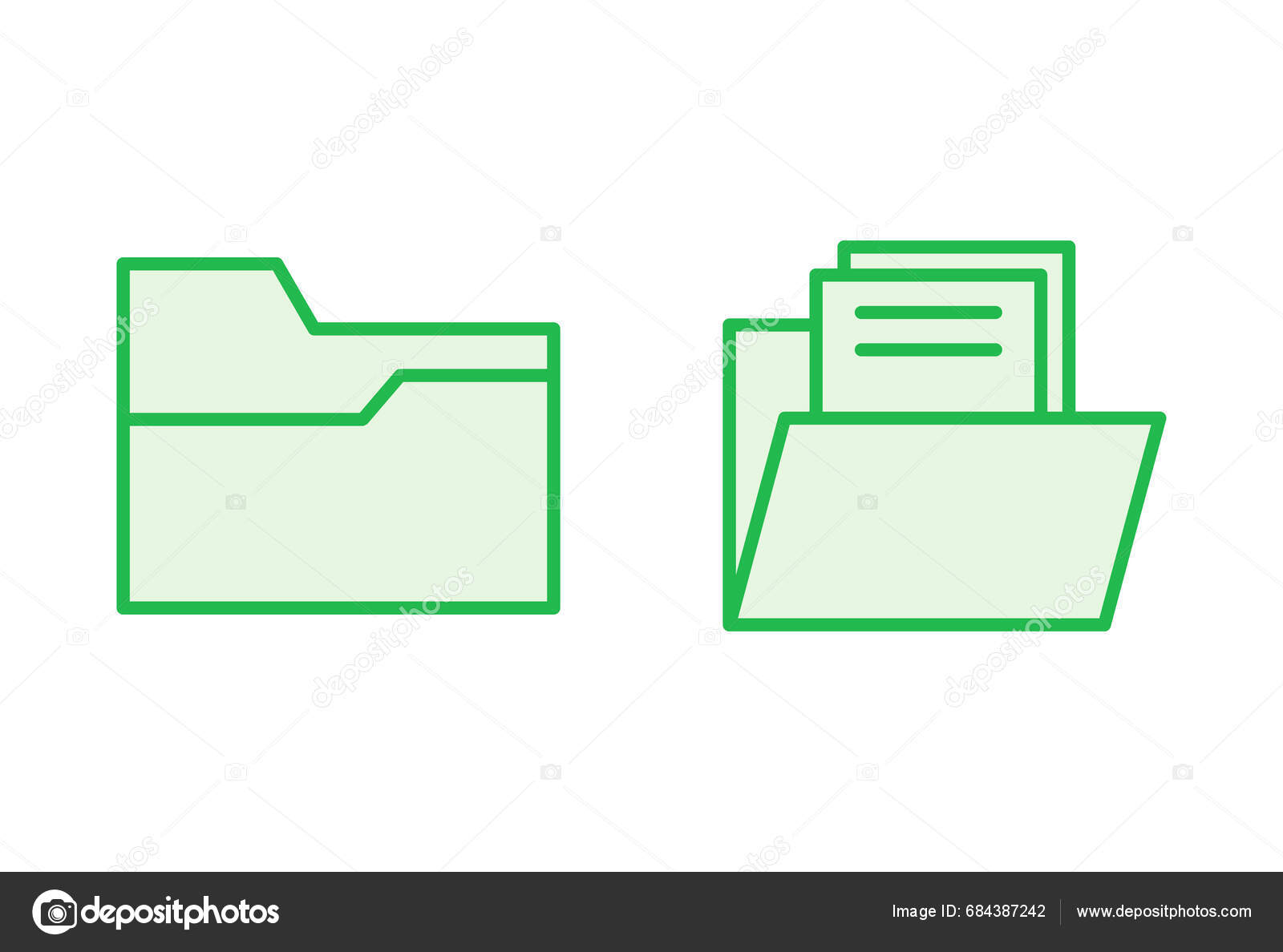 Folder Icon Set Folder Vector Icons Stock Vector by ©avastudio 684387242